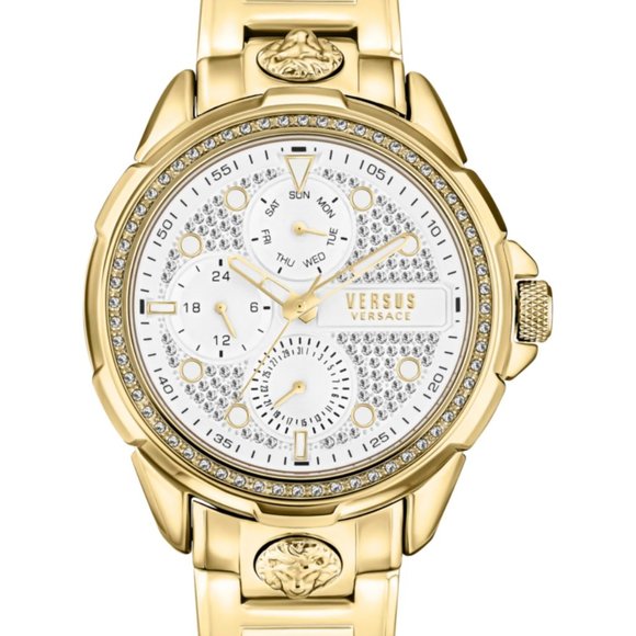 Versace | Accessories | Versace Diamond Mens Gold 46mm Ip Watch | Poshmark